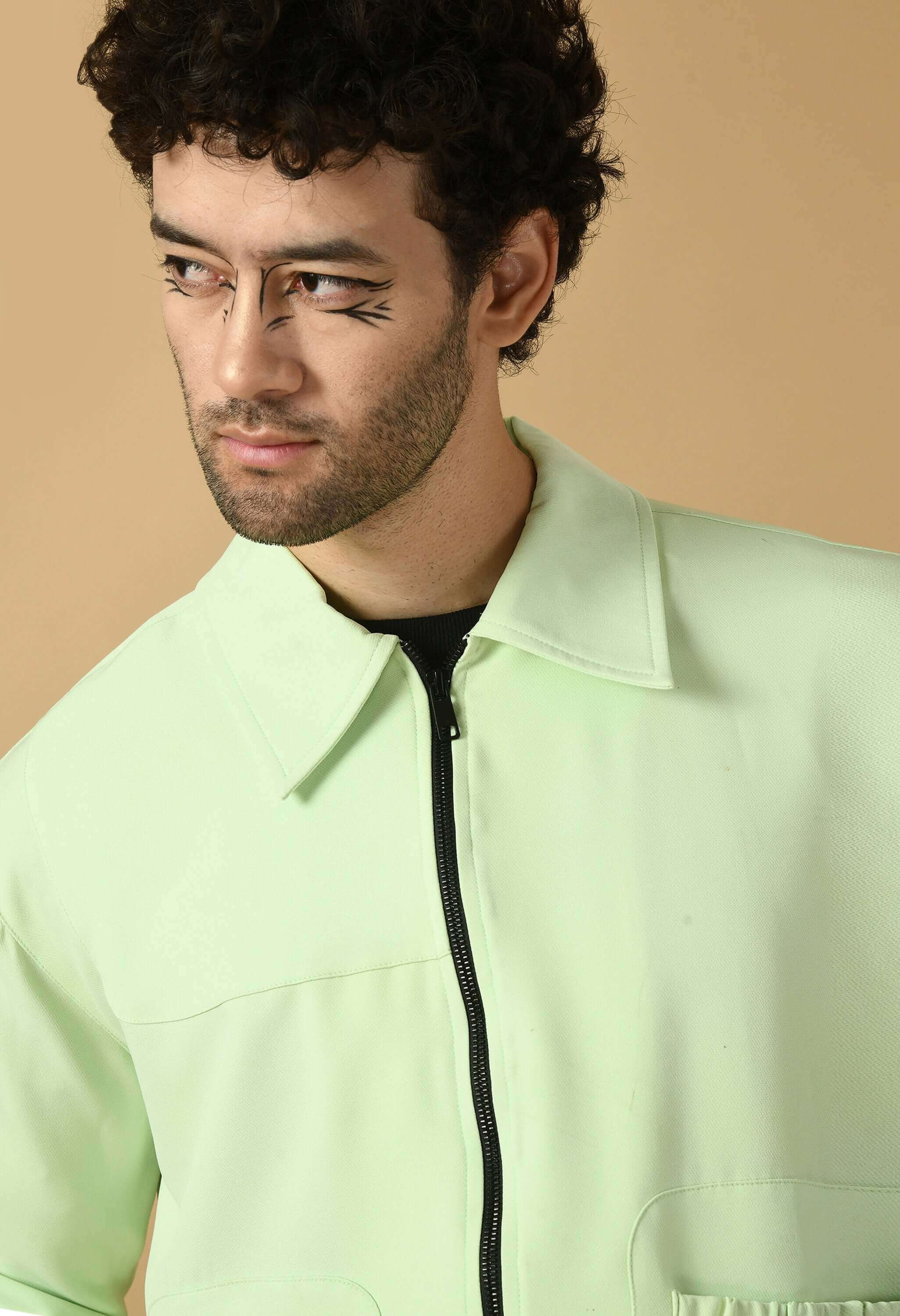 Light Green Bomber jacket's By Offmint