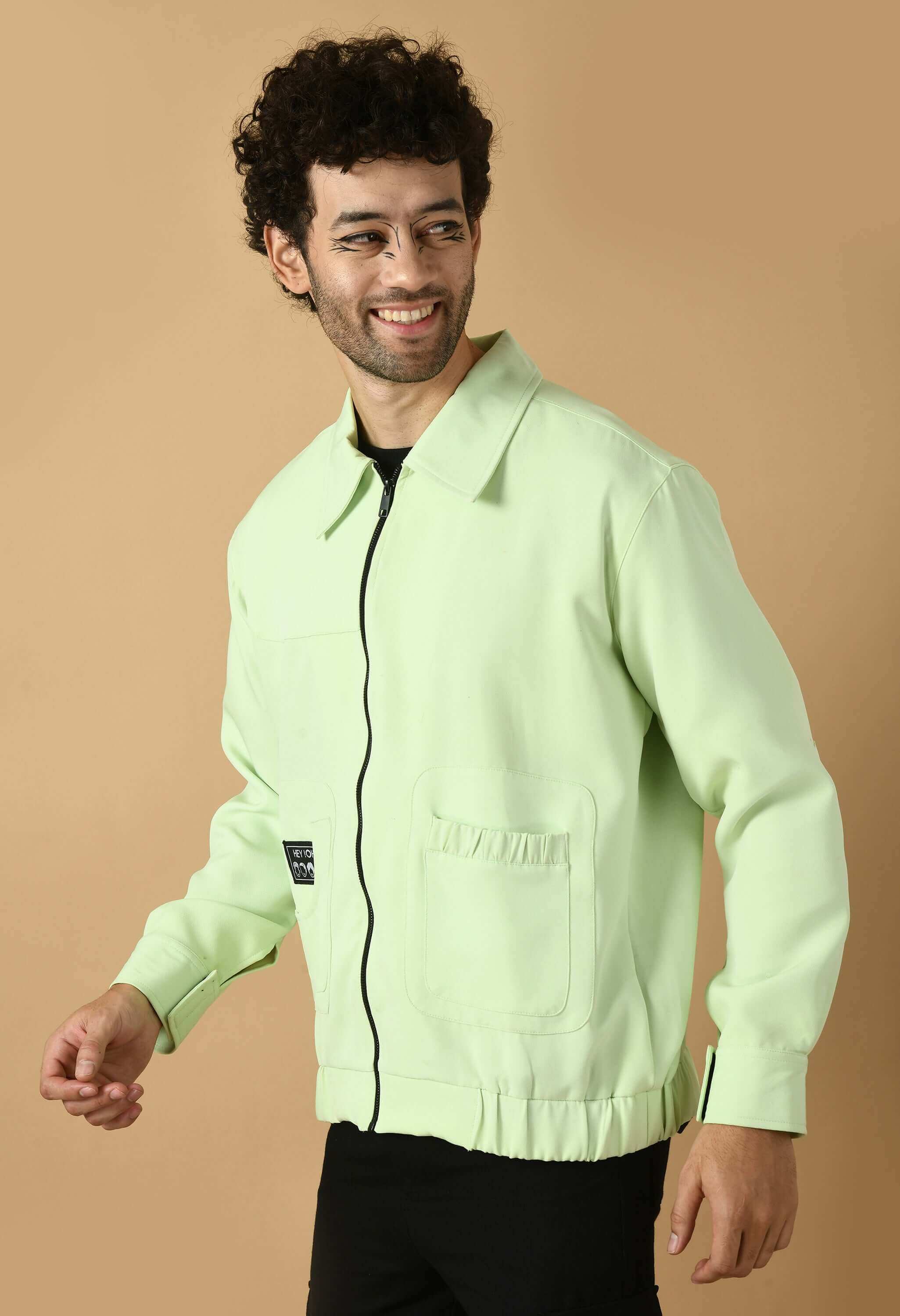 Light Green Bomber jacket's By Offmint