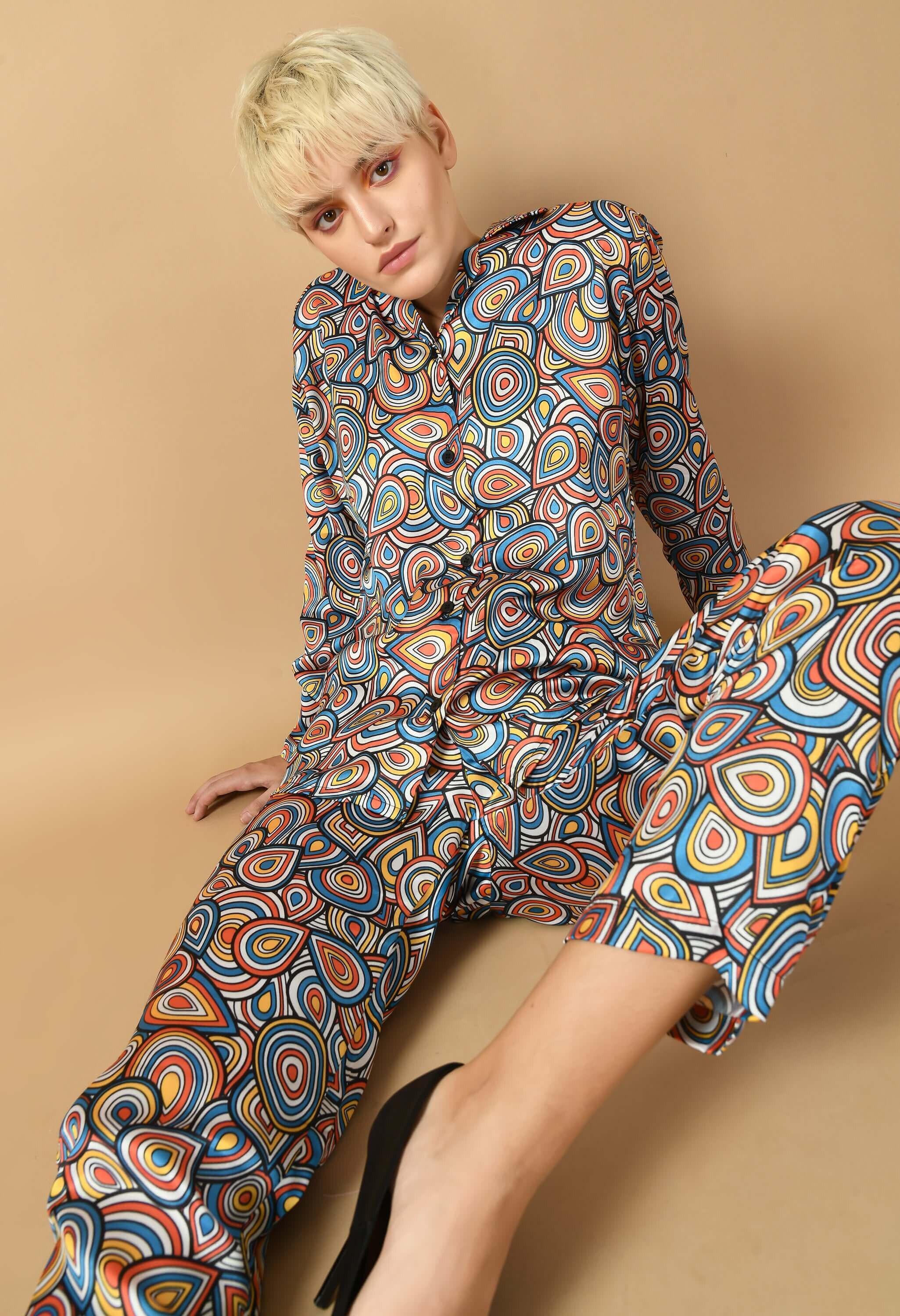 Multicolor Satin Co-Ord Set By Offmint