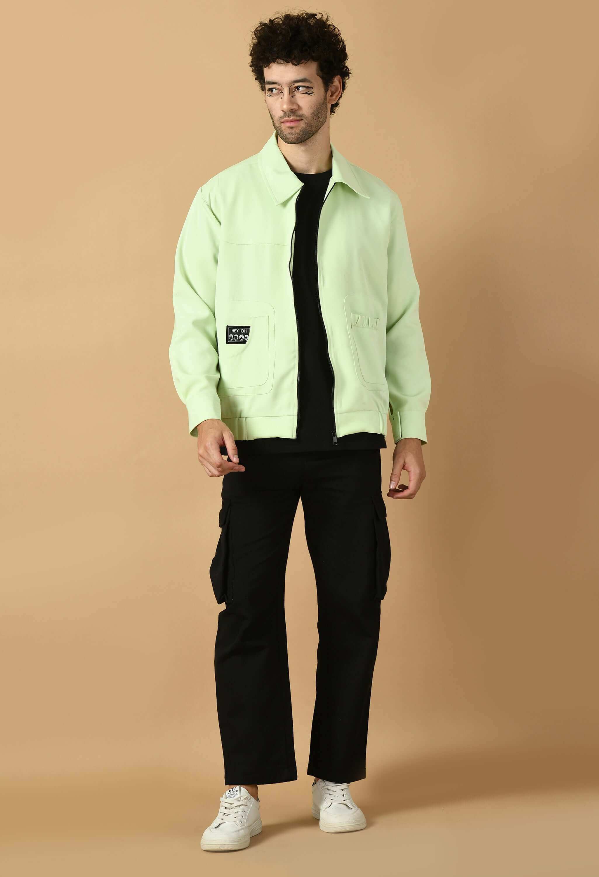 Light Green Bomber jacket's By Offmint