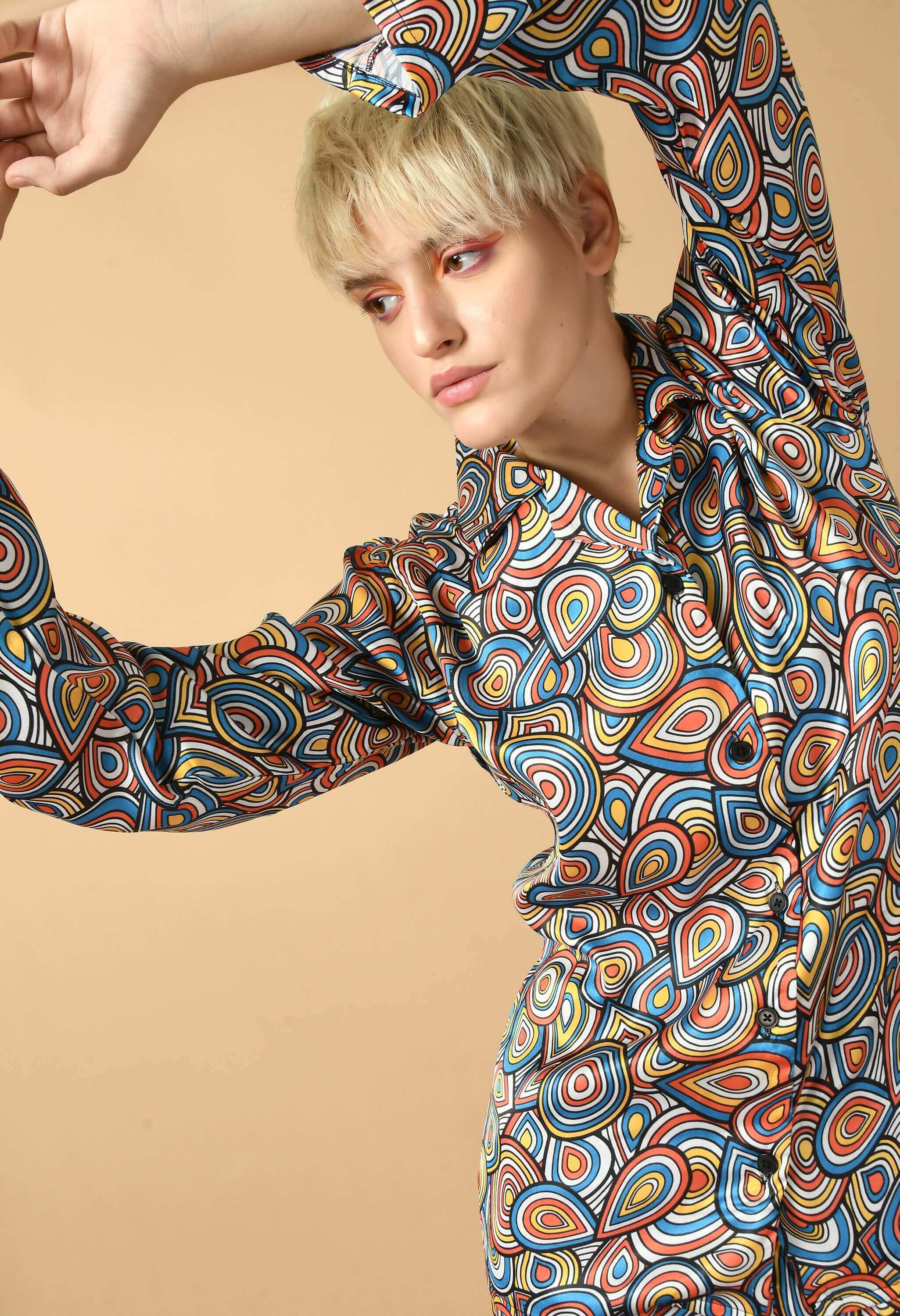 Multicolor Satin Co-Ord Set By Offmint